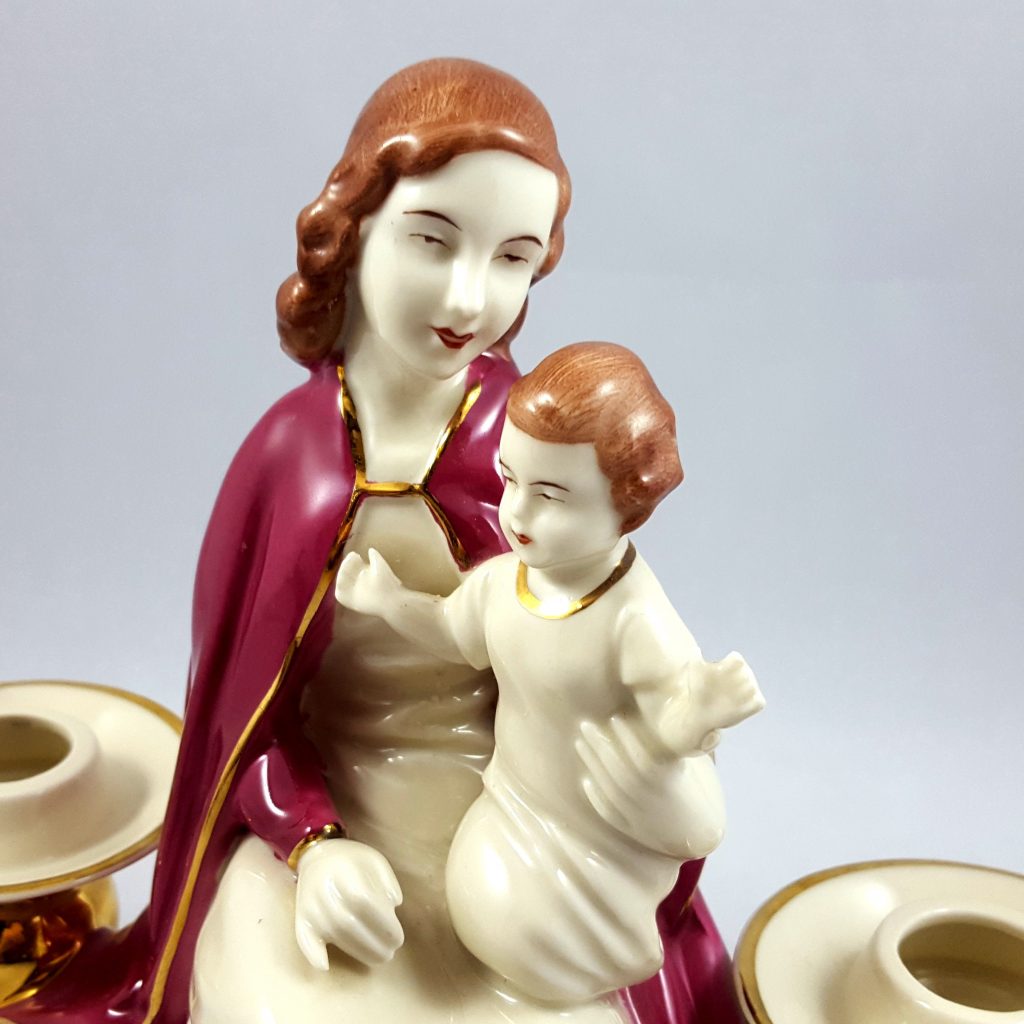 Ljusstake - Jungfru Maria & Jesus -Gerold & Co - Bavaria - Retrolivet