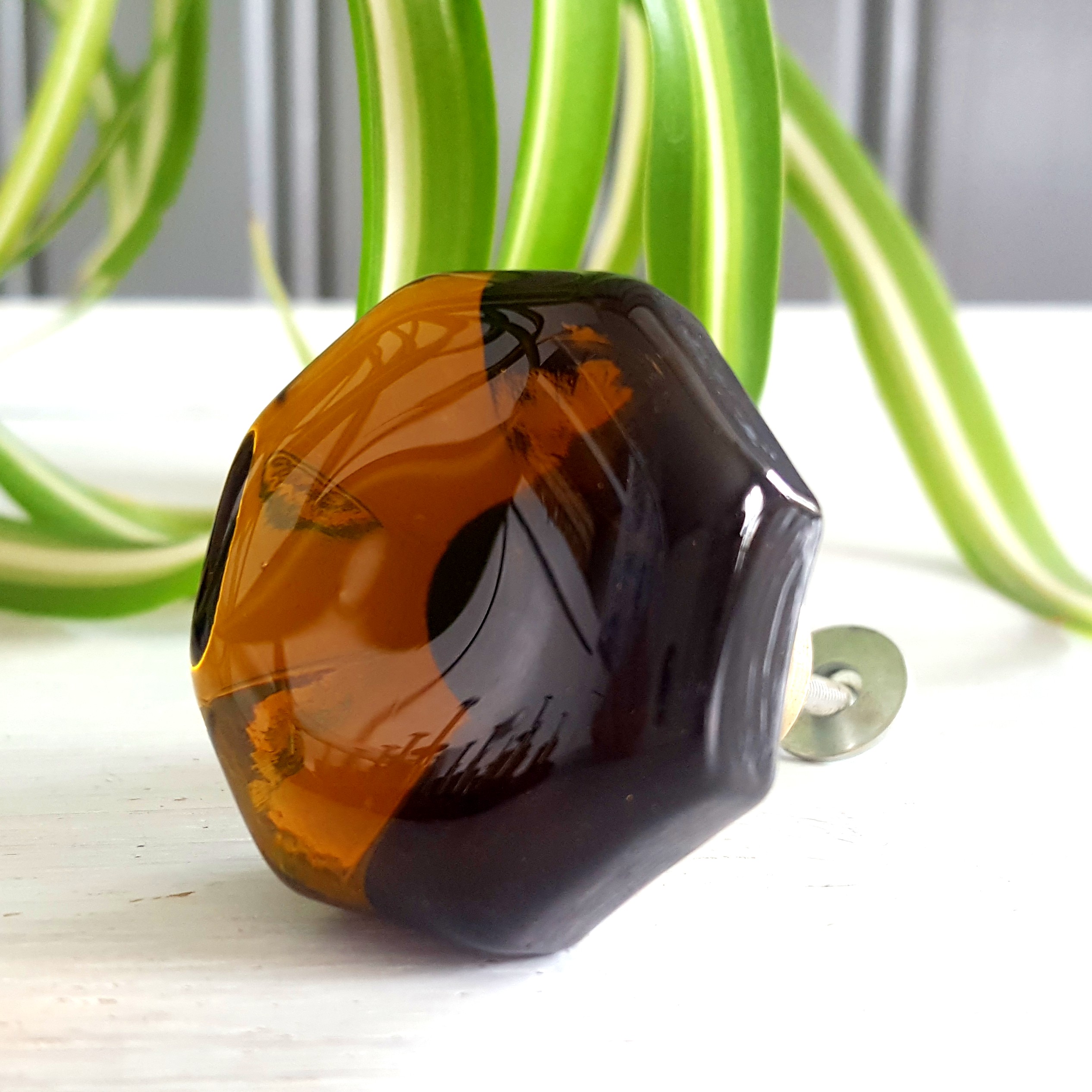 Dörrknoppar - 2-pack - Glas & Mässing - Verrina Sweden - Retrolivet