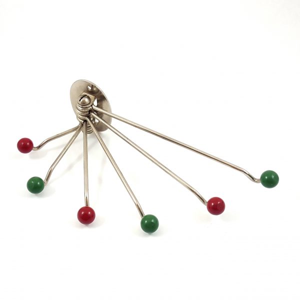 Hängare - 6-Krokar - Metall & Träkulor - Retro - Retrolivet