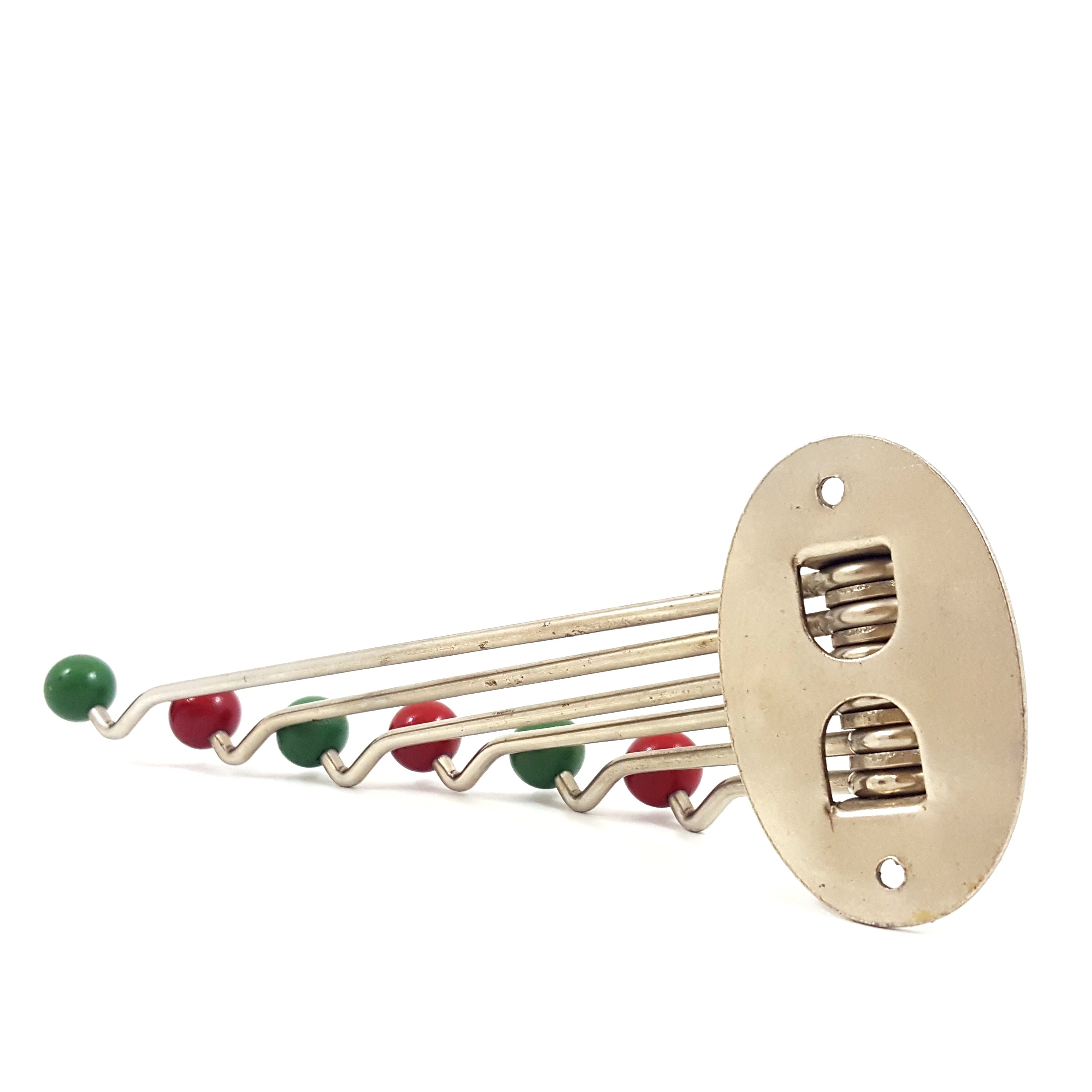 Hängare - 6-Krokar - Metall & Träkulor - Retro - Retrolivet