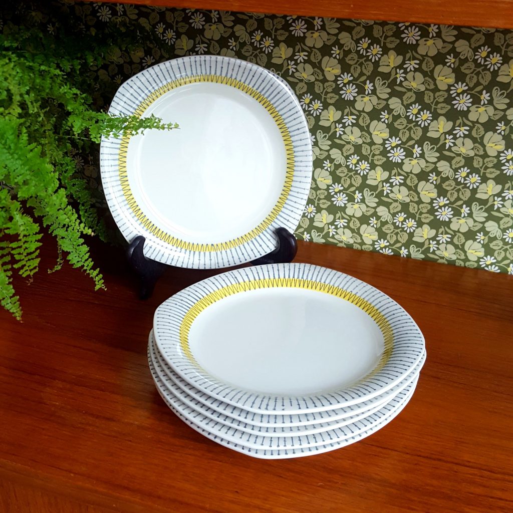 Flata Tallrikar - 6 st - Pigg - Ø 18 - Gefle Porslinsfabrik - Retrolivet