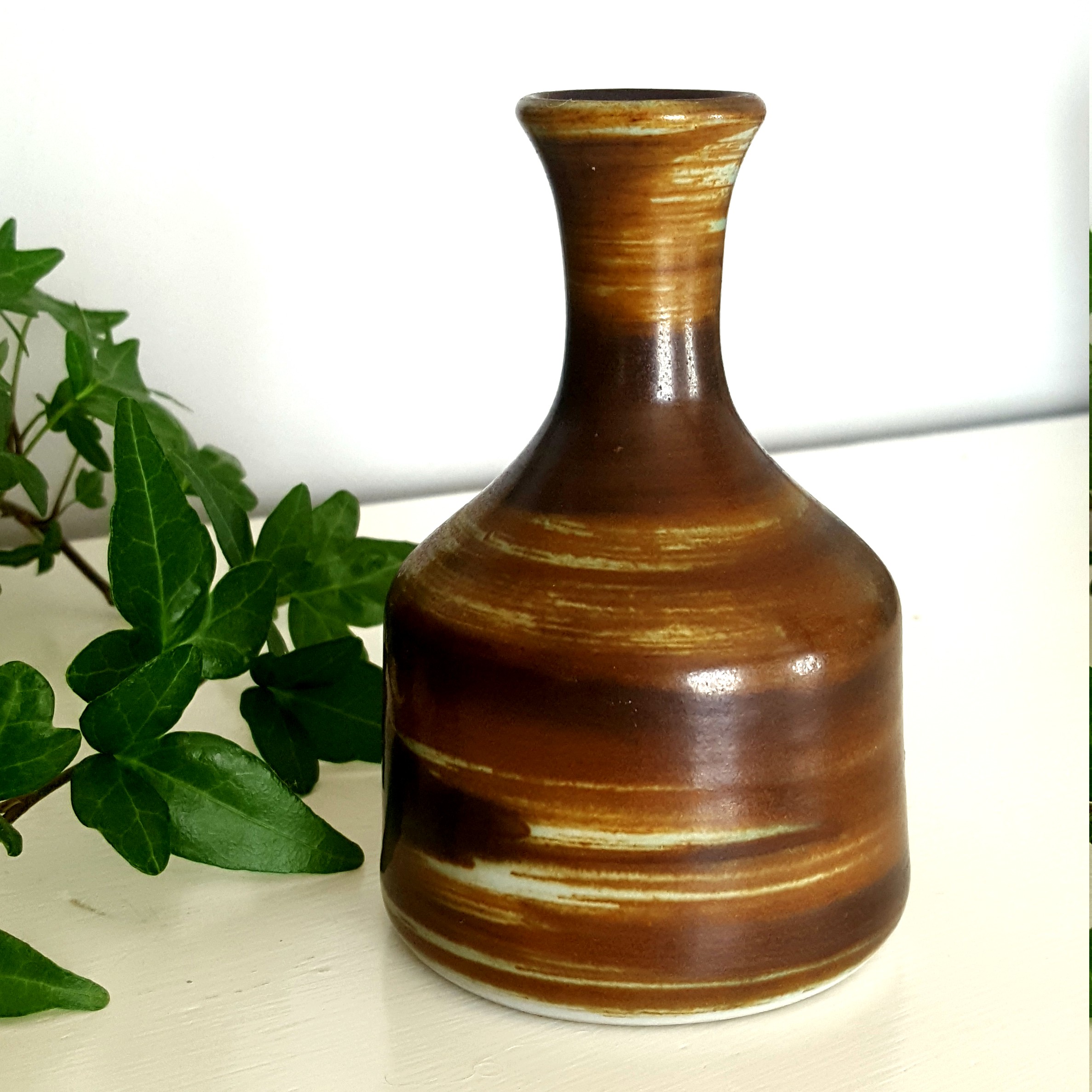 Vas - Grön & Brun - Höganäs Keramik - Vintage - Retrolivet