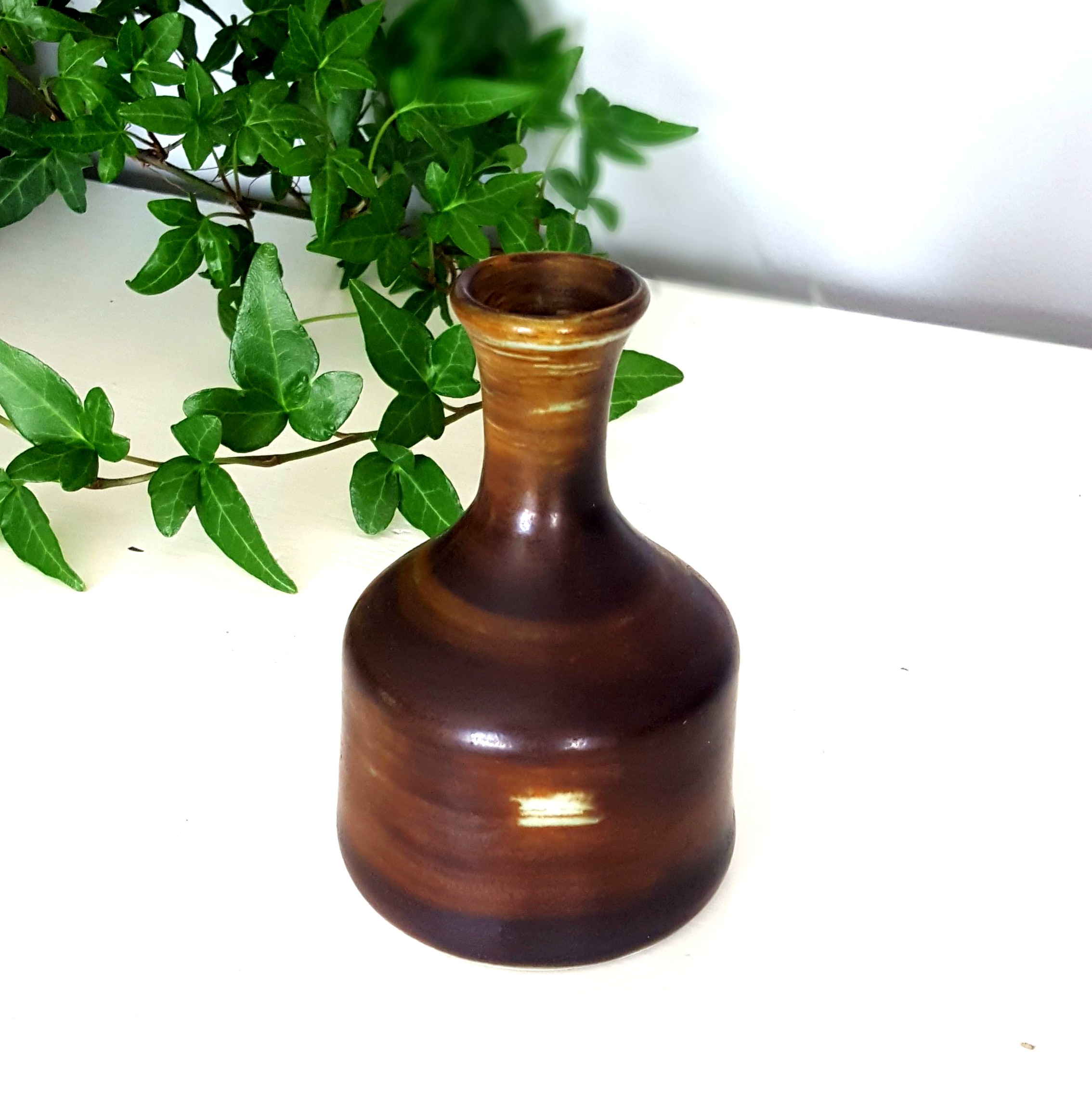 Vas - Grön & Brun - Höganäs Keramik - Vintage - Retrolivet